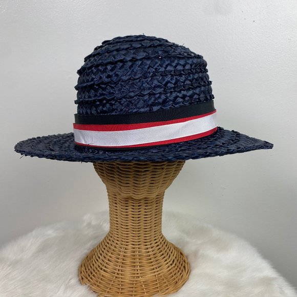 Vintage | Accessories | Vintage Dark Navy Vintage Woven Straw Wicker ...